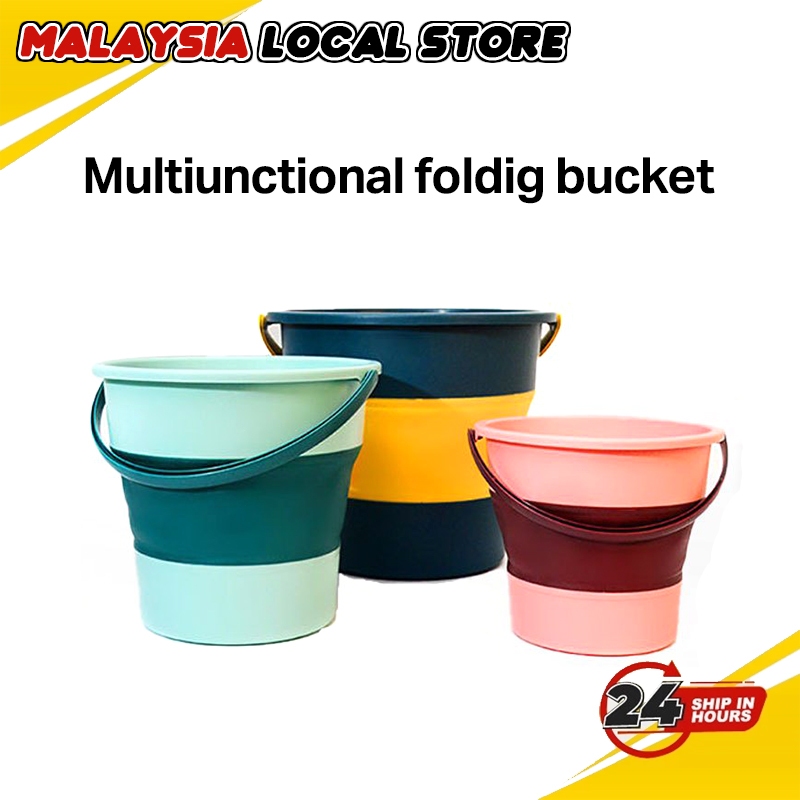 New Foldable Collapsible Portable Water Bucket with Handle [Baldi Lipat ...