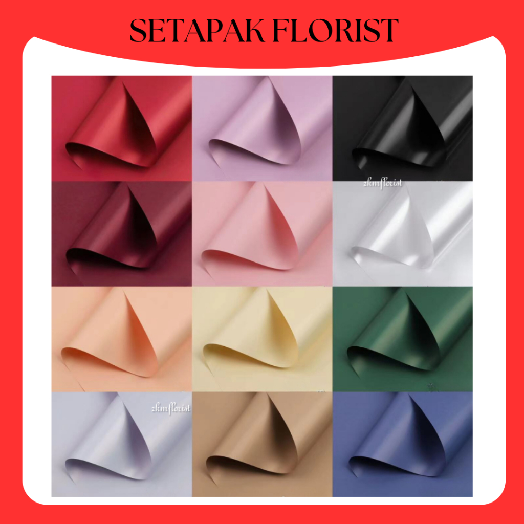 (20PCS) MATTE Plain Waterproof Flower Wrapping Paper Bouquet Gift ...