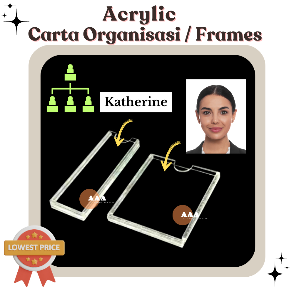 Acrylic Clear Passport Size Photo Frame For Organisation Chart/ Carta ...