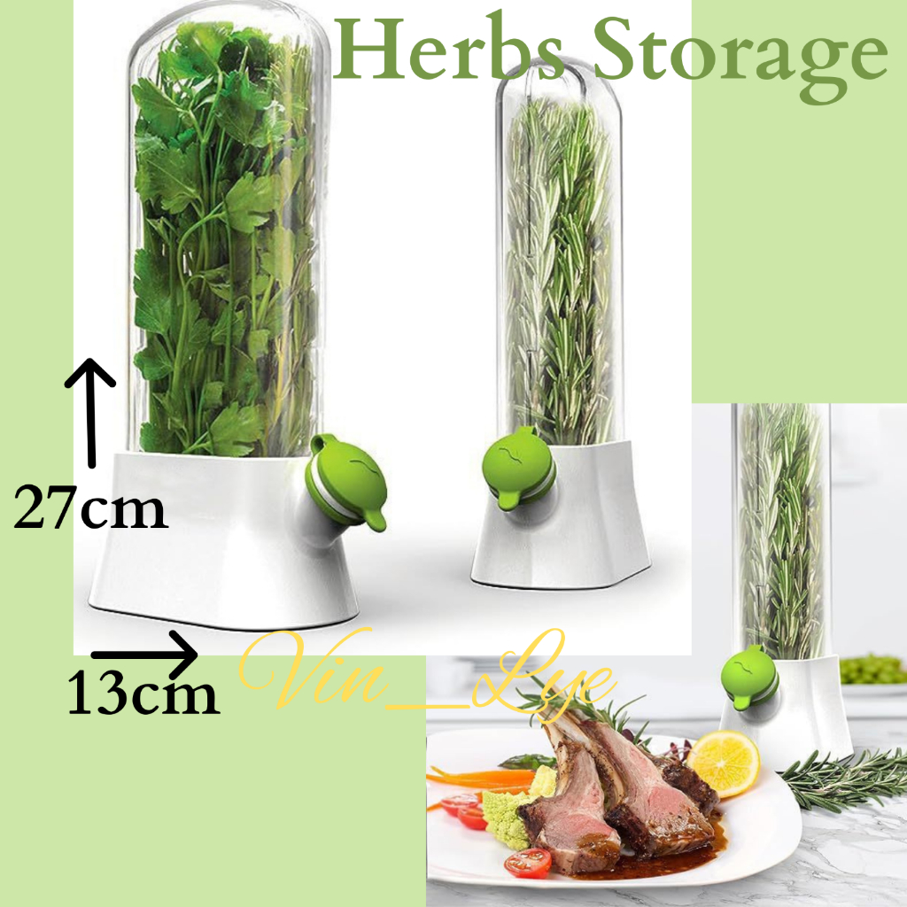 Herb Storage Container Bigger Freshness Herbs Savor Keeps Refrigerator ...