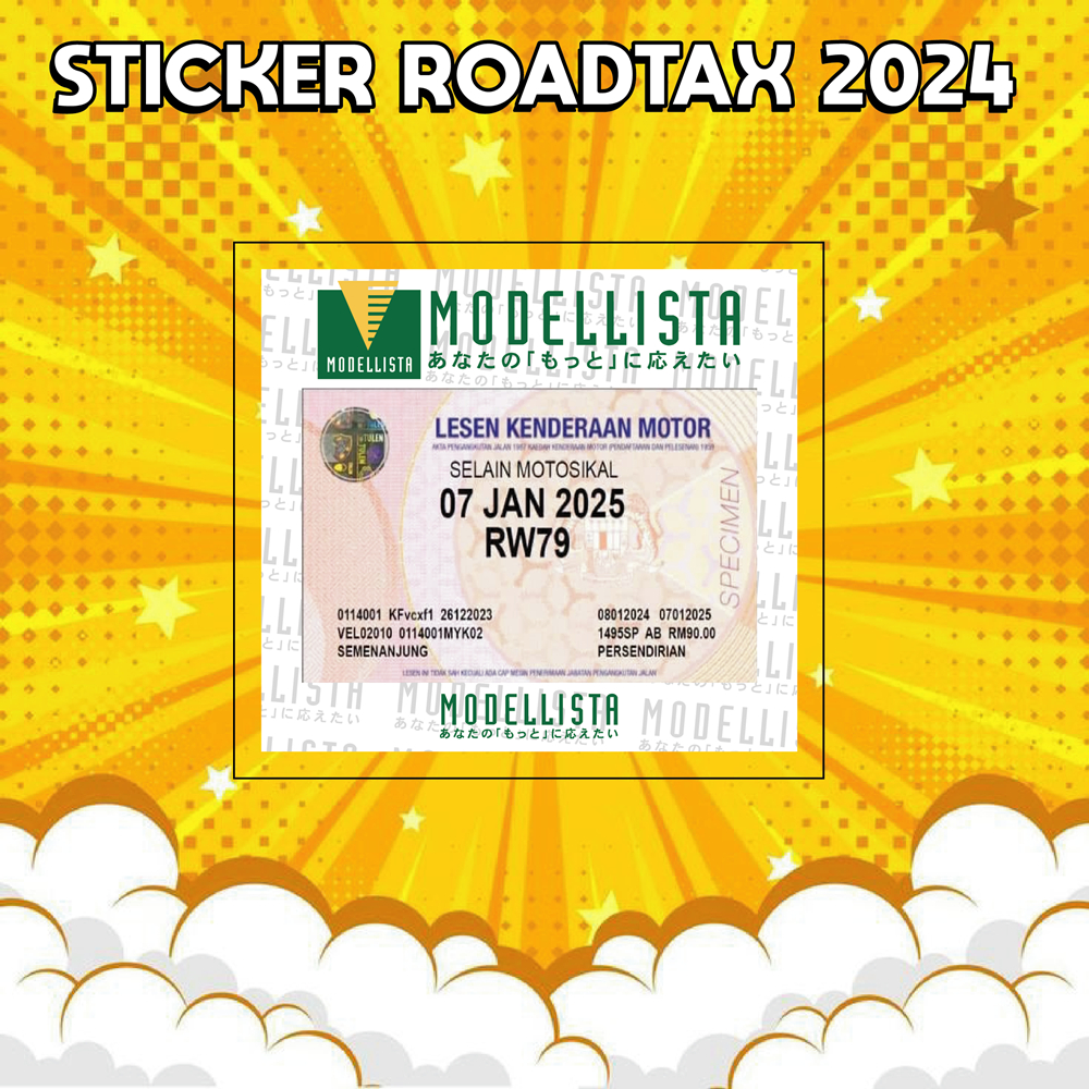 STICKER ROADTAX MODELLISTA 2024 | Shopee Malaysia
