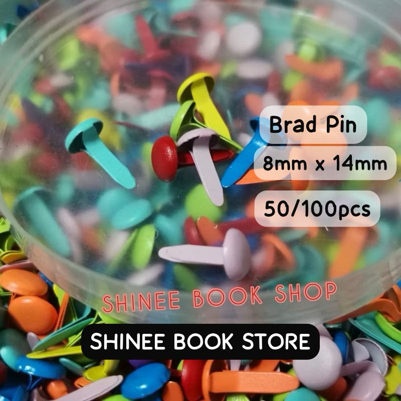 50 PCs Mix color brad pin /paper fastener/split pin/混色双脚钉 | Shopee Malaysia