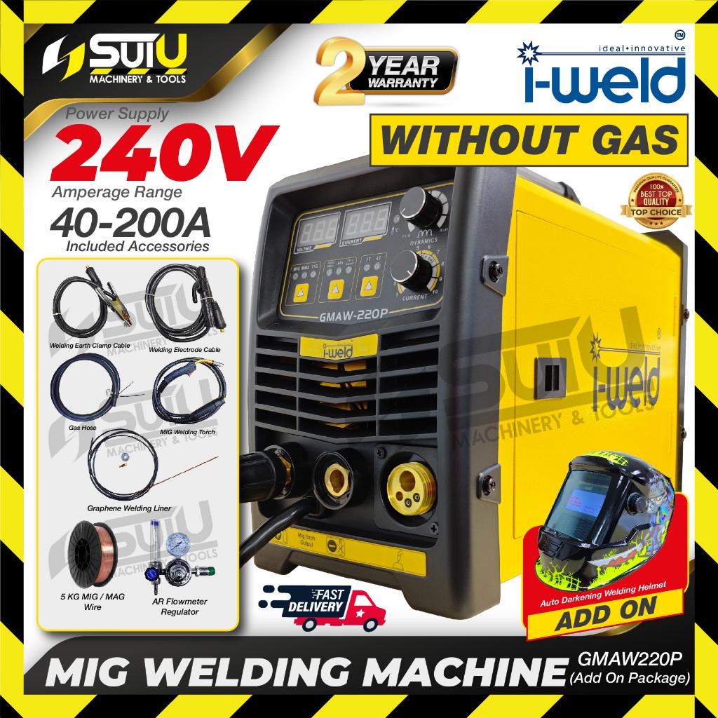 [WITHOUT GAS] I-WELD / IWELD GMAW220P MIG Welding Machine w ...