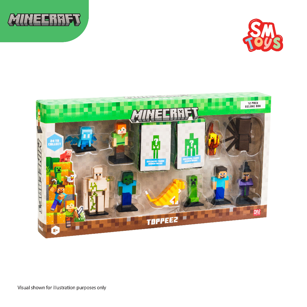 Minecraft 3D Toppeez Deluxe Box (12 Pack) | Shopee Malaysia