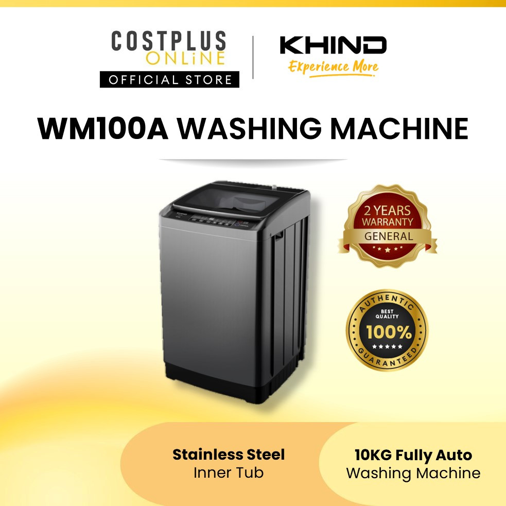 Khind WM100A Fully Auto Washing Machine Top Load Washer Cleaner 10KG ...