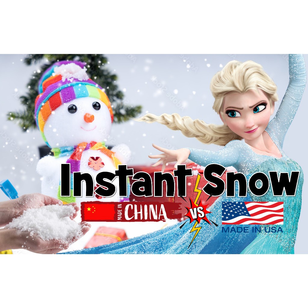 USA VS CHINA INSTANT SNOW POWDER 100G/500G FLUFFY FAKE SNOW / INSTANT ...