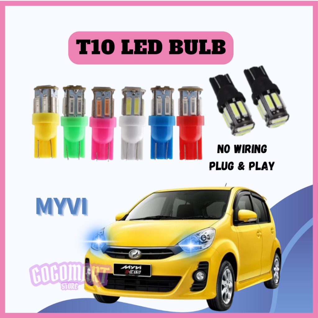PERODUA MYVI 2012-2016 SMALL HEADLAMP LED T10 BULB Led Light Bulb ...