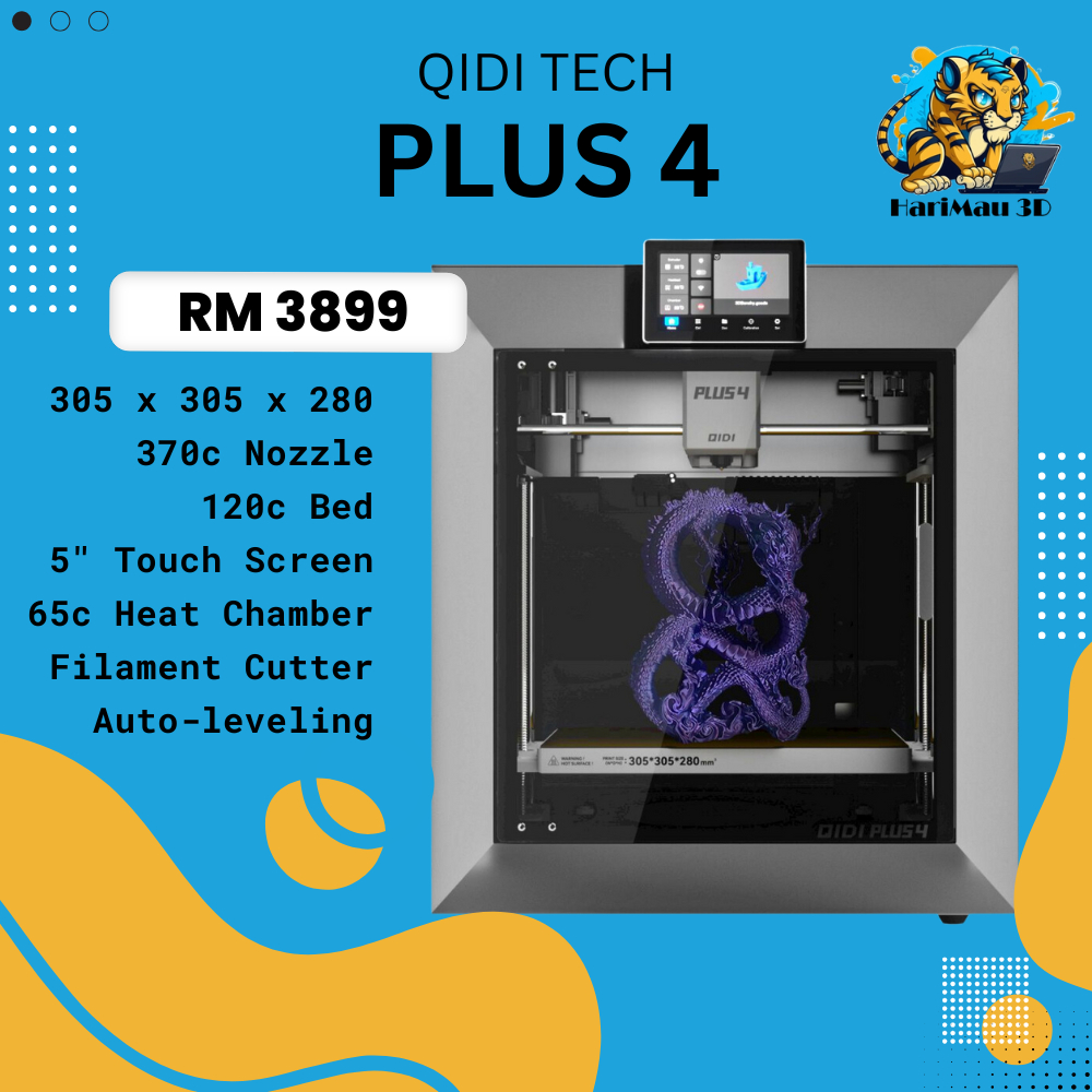 QIDI TECH Plus4 3D Printer ( 305*305*280 / 370c Nozzle / 60c Heating ...