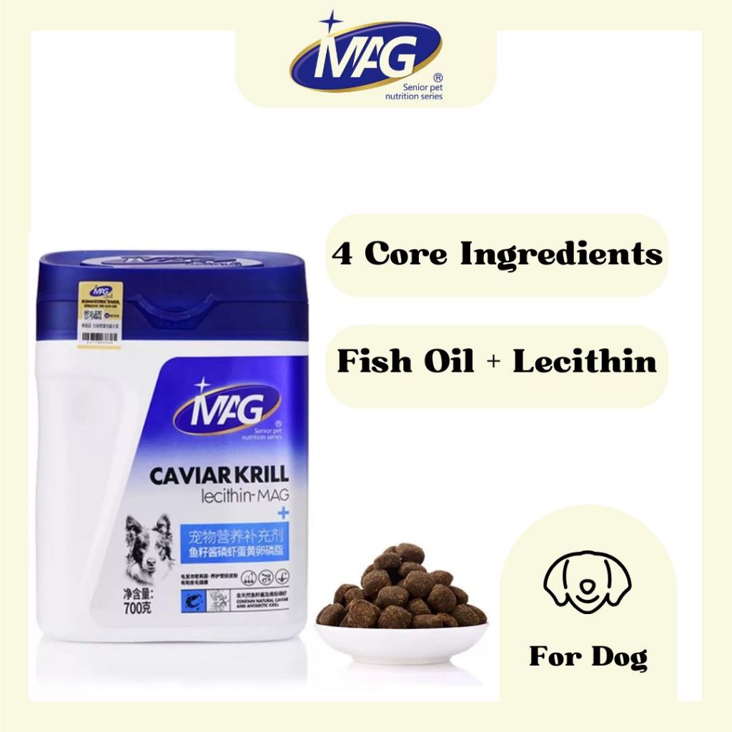 Mag U+ Caviar Krill Skincare Advanced Supplement Lecithin Dog Cat (350g ...