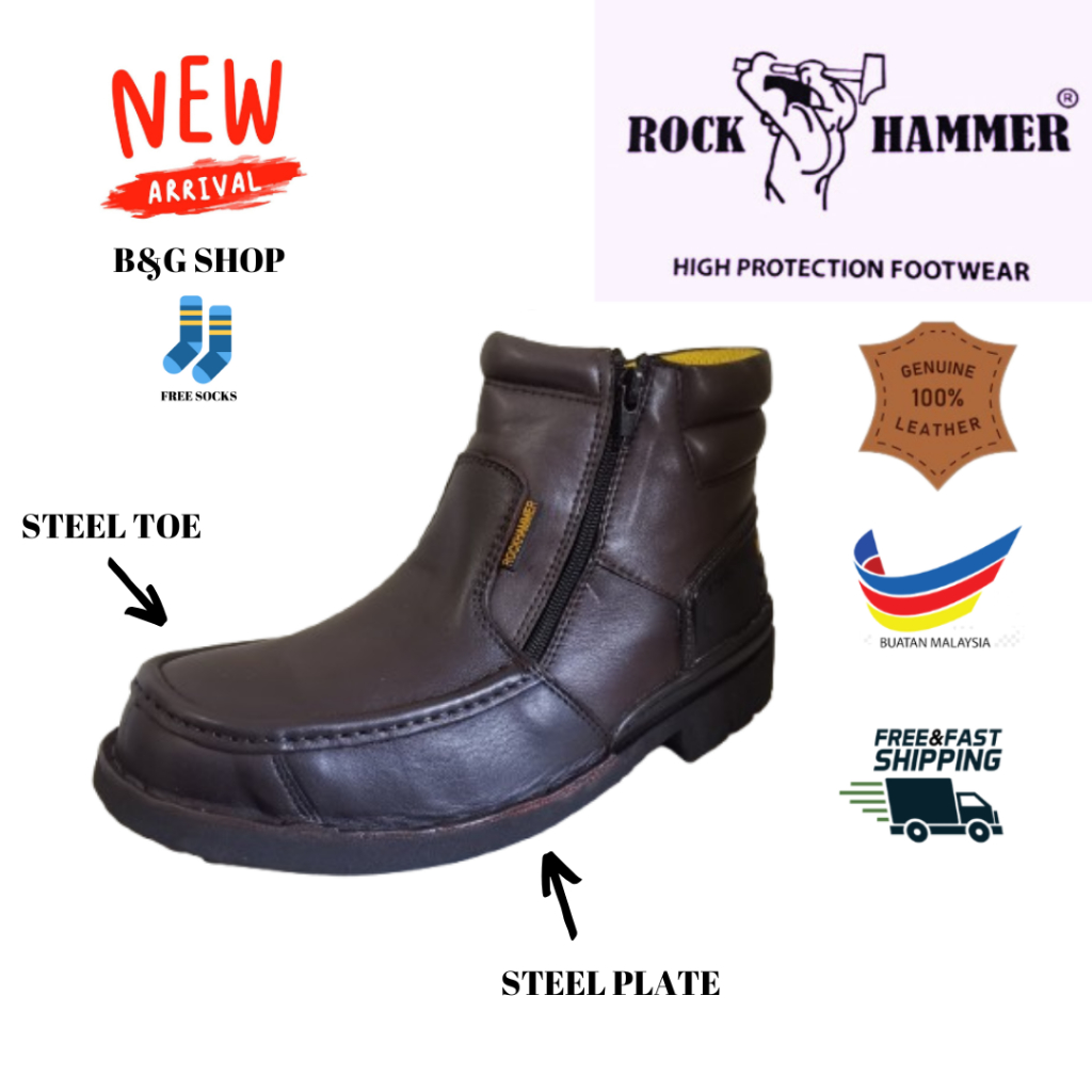 Original Rockhammer Mid Cut Moccasin Double Zip Safety Shoes 777 ...