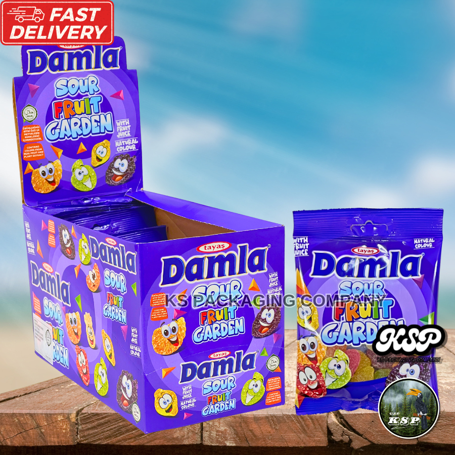 80g x 12pcs Tayas Damla Sour Fruit Garden Gummy Candy Halal | Shopee ...