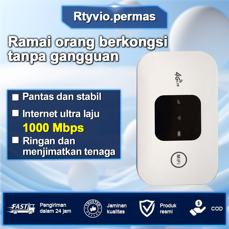 Penghala WiFi Mudah Alih 4G Modem 150Mbps Sokong Kad SIM H5577 Pocket ...