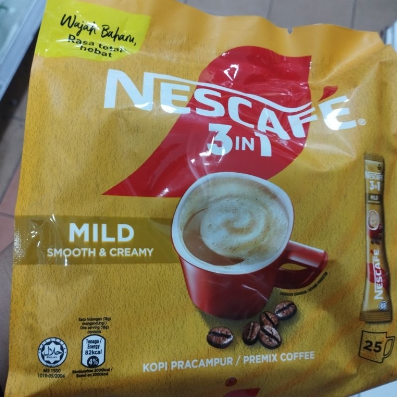 Nescafe 3 in 1 Mild Smooth and Creamy -Premix Coffee/Kopi Pracampuran ...