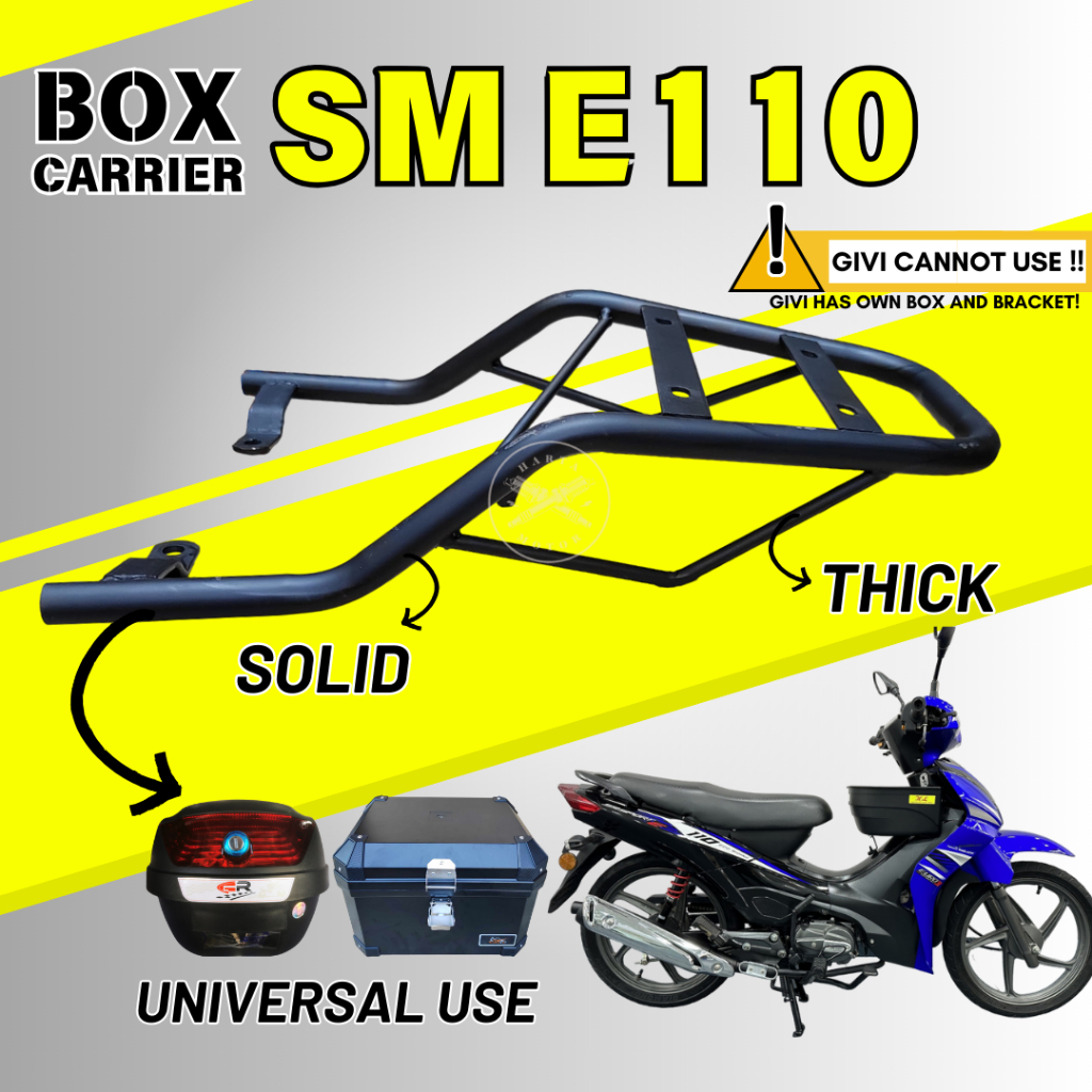 SM SPORT E110 REAR BOX MONORACK BOX CARRIER KAKI HEAVY DUTY PVC KOTAK BESI BELAKANG SMSPORT NEW ...