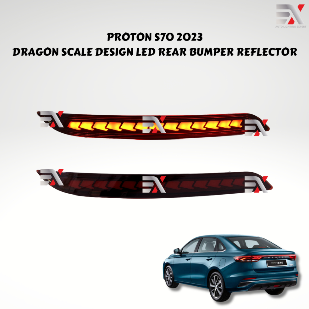 PROTON S70 REAR BUMPER REFLECTOR - DRAGON SCALE DESIGN - RUNNING SIGNAL ...
