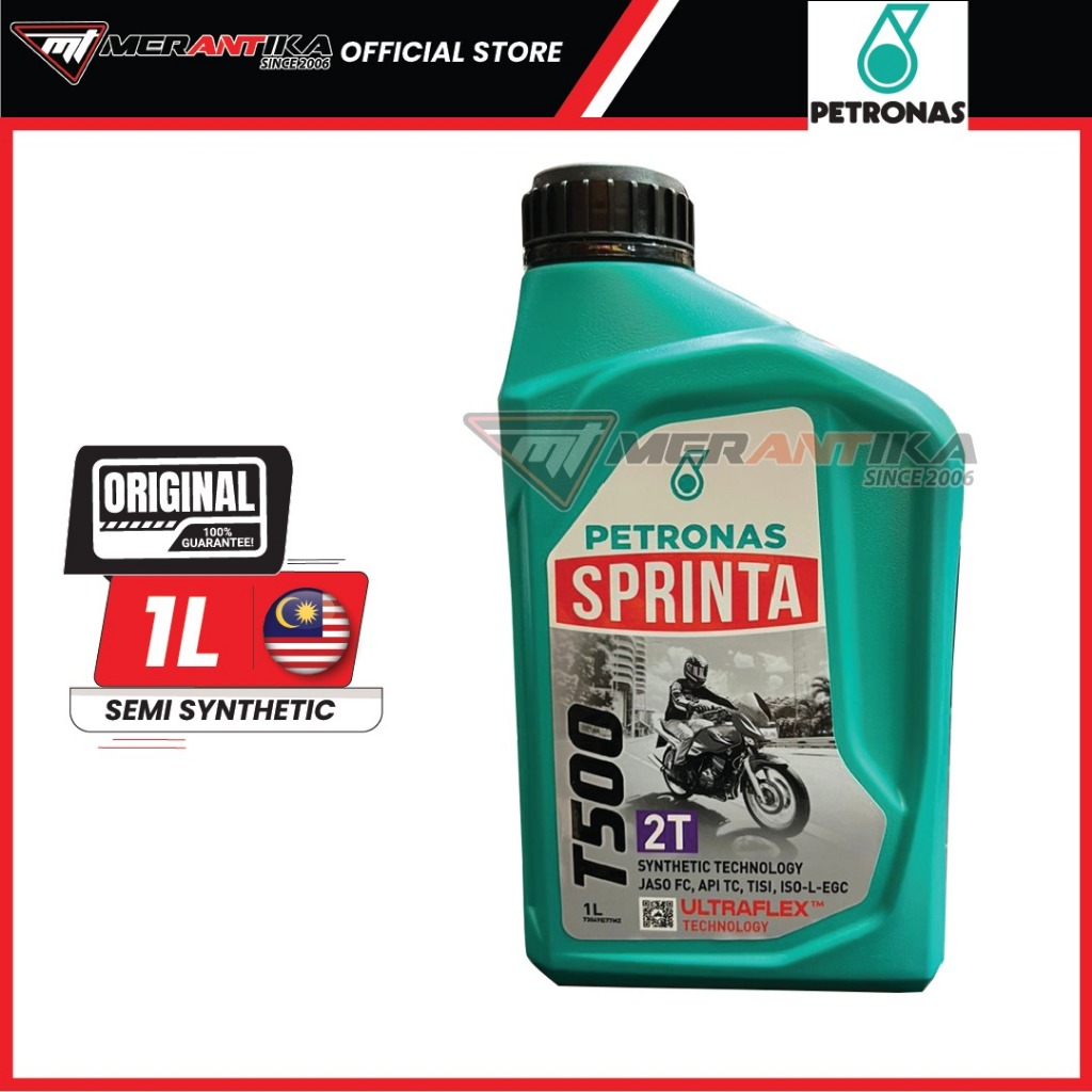 MERANTIKA l PETRONAS Sprinta T500 2T Semi Synthetic 1L Motorcycle Oil ...