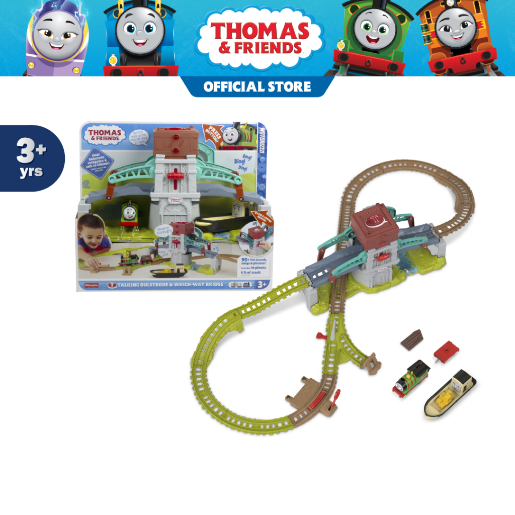 Thomas & Friends Talking Bulstrode & Which-Way Bridge Toy Train Set ...