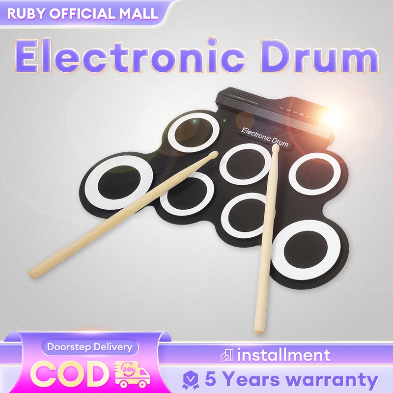 Electronic Drum Set Piano 49 Key Hand-rolled USB Portable Electric Drum ...