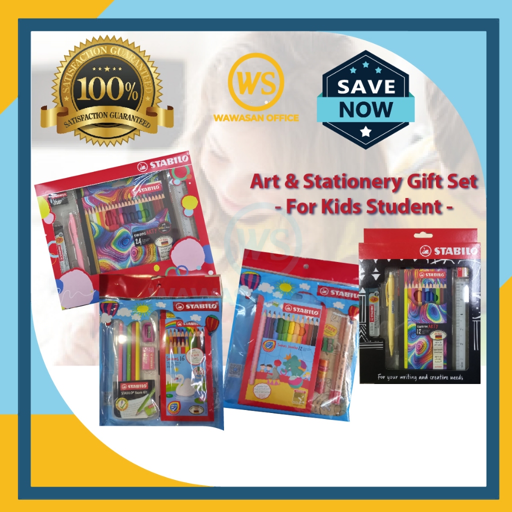 Stabilo Gift Set For Kids Student / Stabilo Stationary Gift Set ...