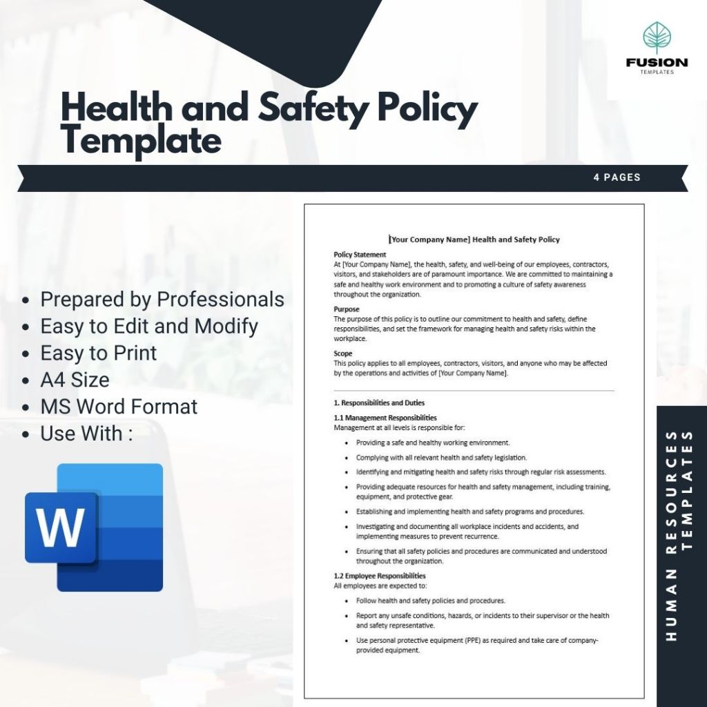 Health and Safety Policy Template | Shopee Malaysia