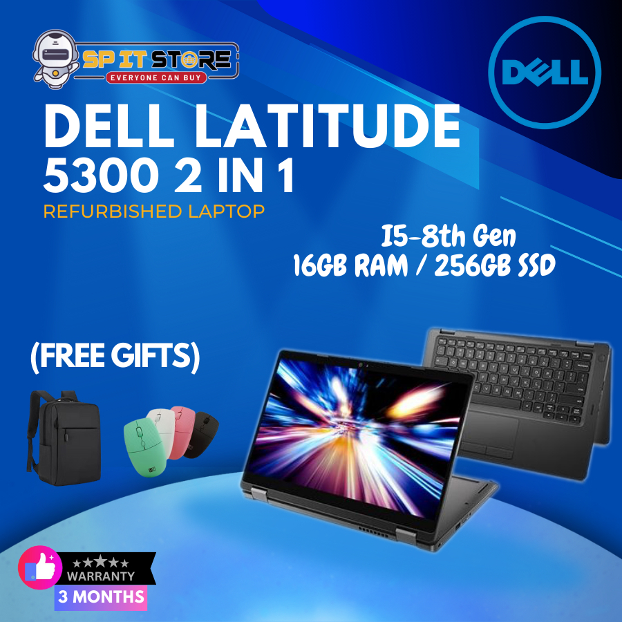 DELL LATITUDE 5300 2 IN 1 (TOUCHSCREEN/FOLDABLE) I5-8TH GEN | Shopee ...
