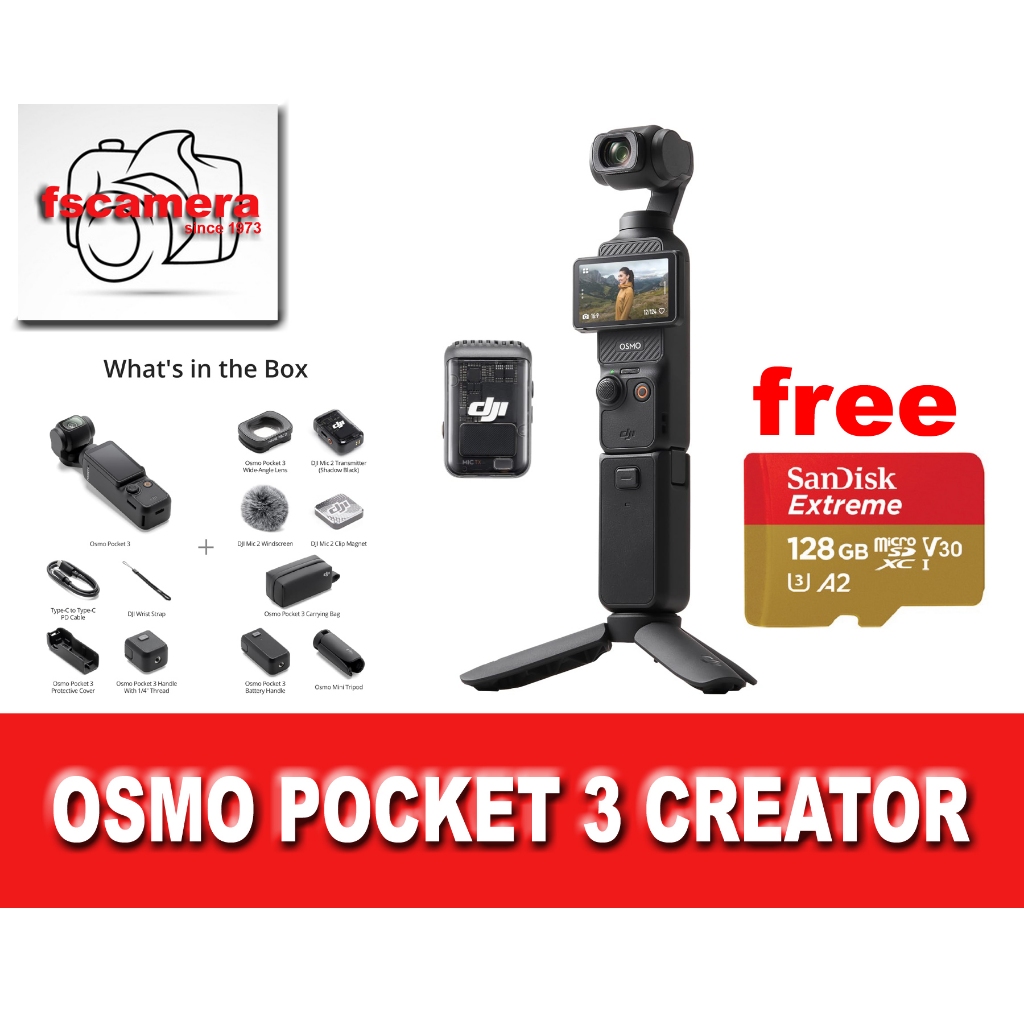 READY STOCK OSMO POCKET 3 POCKET3 CREATOR COMBO FREE 128GB EXTREME ...