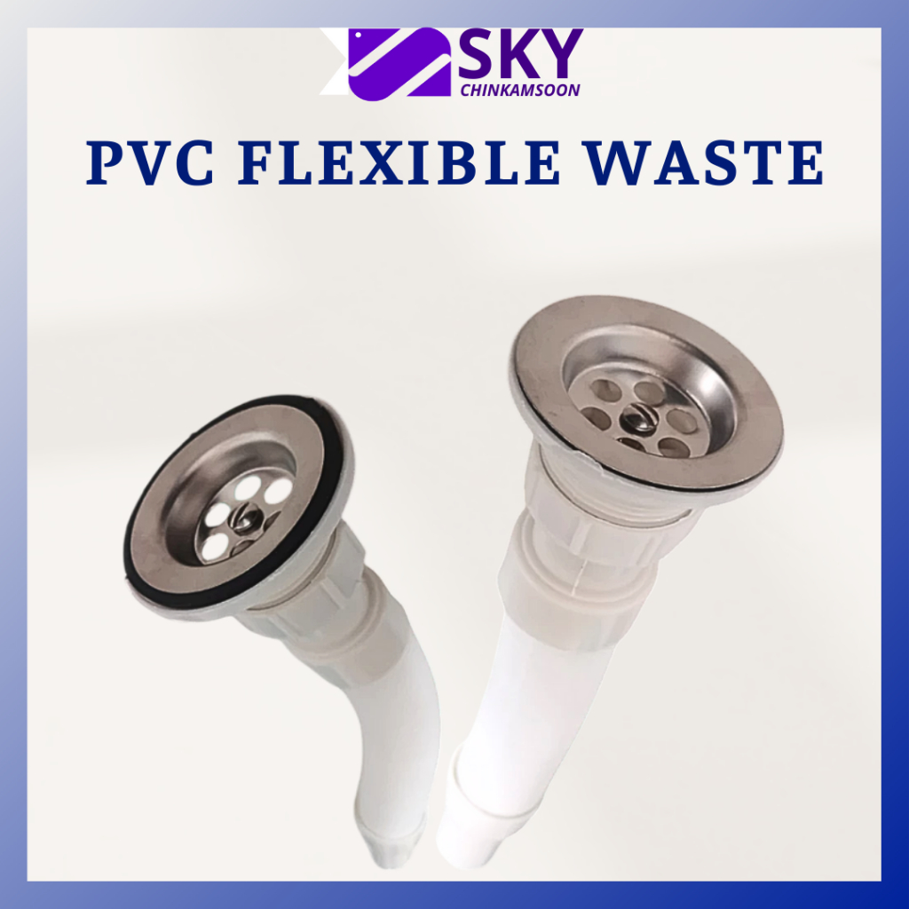 Flexible Waste UPVC Drain Hose in Sink Outlet for Plumbing Faucet Bas ...