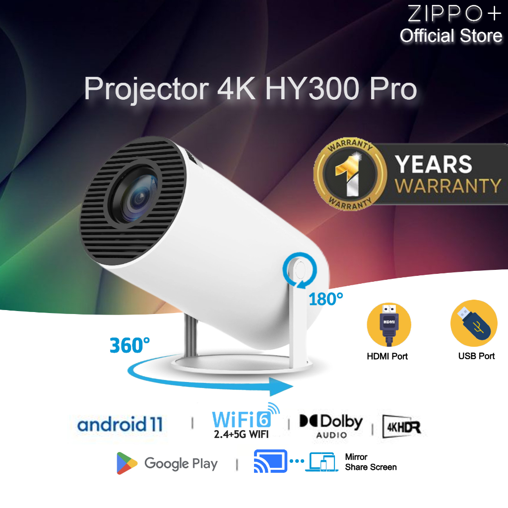 HOT SALE 🔥HY300 Projector Wireless 4K Android 11.0 Mini Projector 1080P ...
