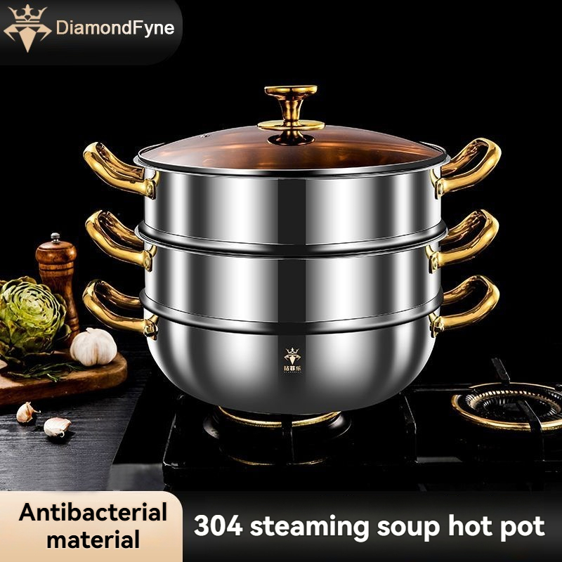 Stainless Steel Extra Deep Stockpot 2 handle Soup Pot Multifunctional ...
