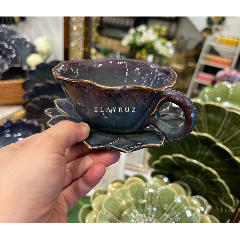 Elayruz-Tea Cup,cawan, violet tea cup, cawan teh design unik viral ...