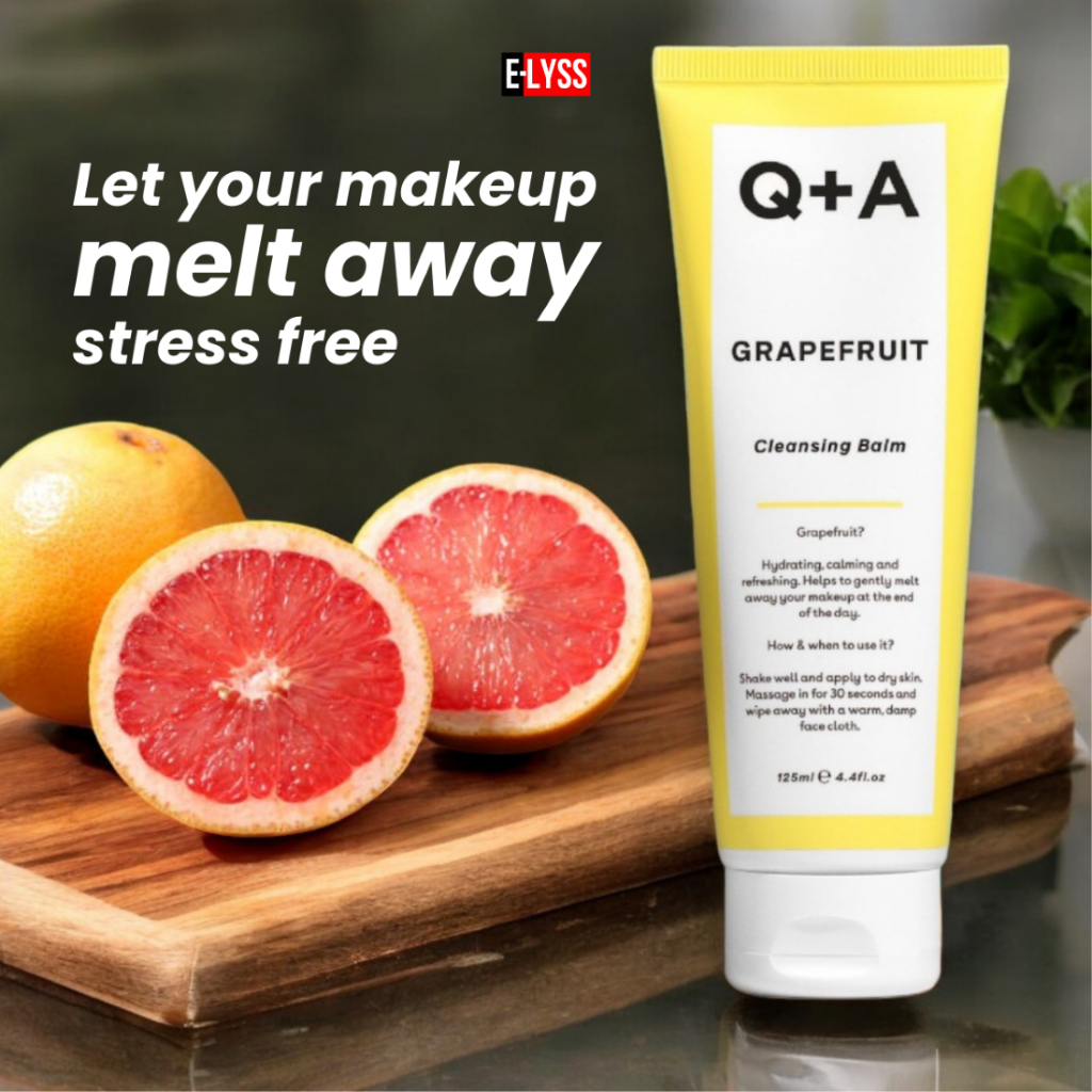 Q+A Grapefruit Cleansing Balm 125ml with Cocoa Butter & Squalane, melt ...
