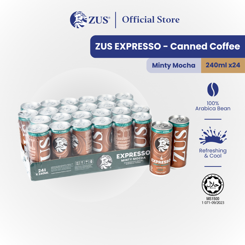 ZUS EXPRESSO - Minty Mocha - 240ml - 24's (1 x 24 cans) (RTD Canned ...
