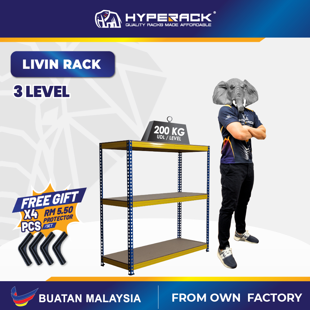 🐘[FREE SHIPPING] HYPERACK™️ Livin Rack Blue&Yellow Boltless Rack 3 ...