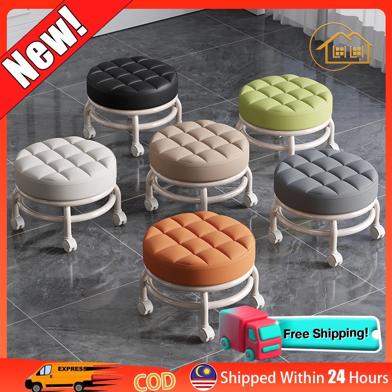 LI- Swivel Low Stool Children Chair With Wheels Small Stool Pulley ...