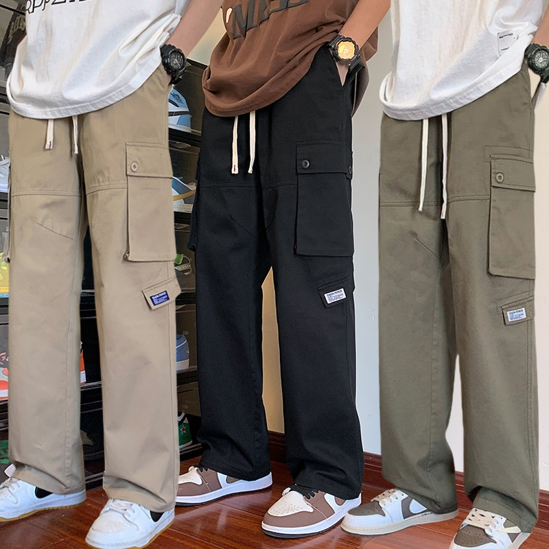 Men's Cargo pants kargo pants trend straight cut casual pants multi ...