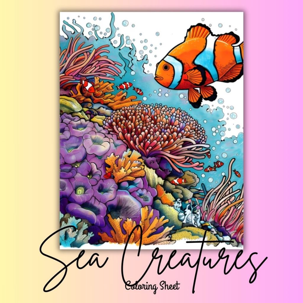 [CS015] [A4 Size] Sea Creatures Coloring Pages | Shopee Malaysia