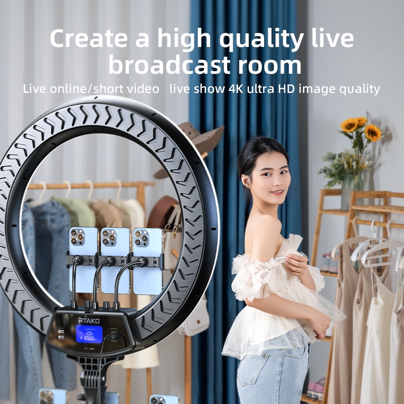 RTAKO 18 Inch 45cm LED Ring Light No support holder and 4000 lumens ...