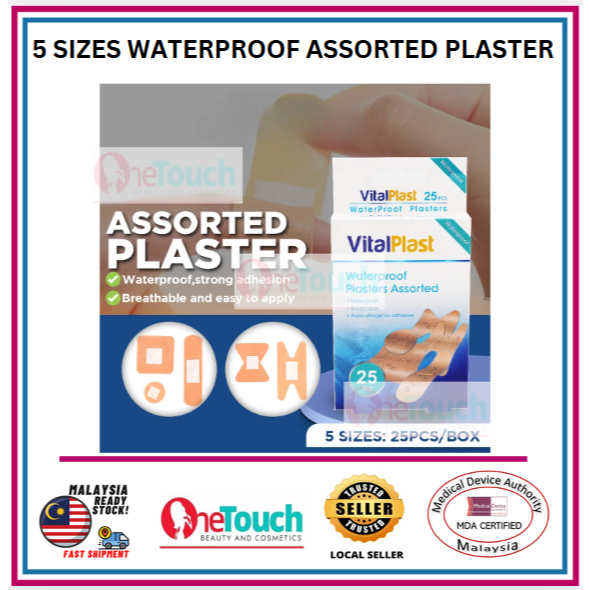 Waterproof Assorted Plaster (5 Sizes)(25's/box) | Shopee Malaysia