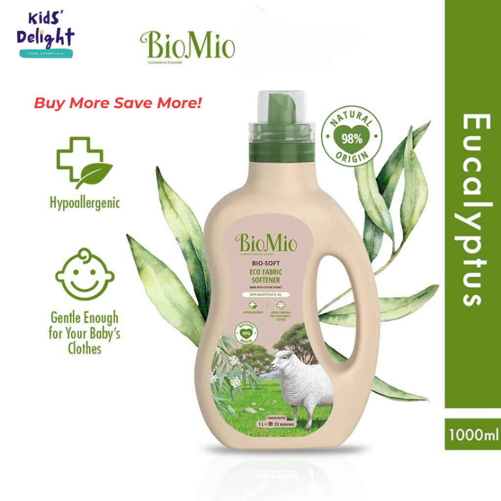 BioMio BIO-SOFT Eco Fabric Softener (1000ml)/ Laundry Detergent Liquid ...