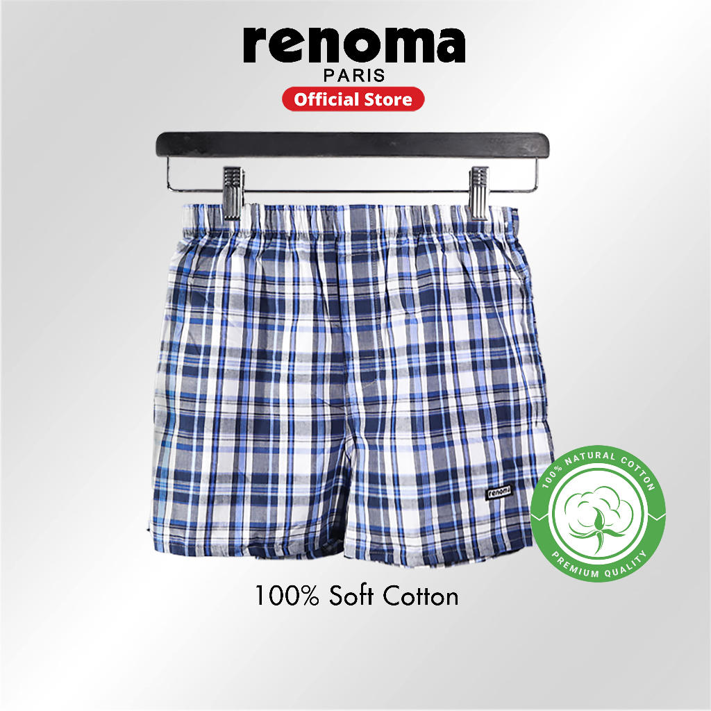 Renoma Woven Cotton Boxer Shorts (2 pcs) | Shopee Malaysia