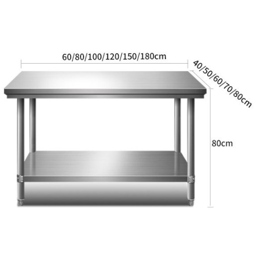 Double-Layer Stainless Steel Workbench Restaurant Kitchen Console Work ...
