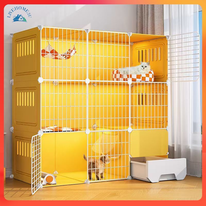 Sangkar Kucing Besar Rumah Haiwan Peliharaan Dengan Kotak Pasir Kucing ...