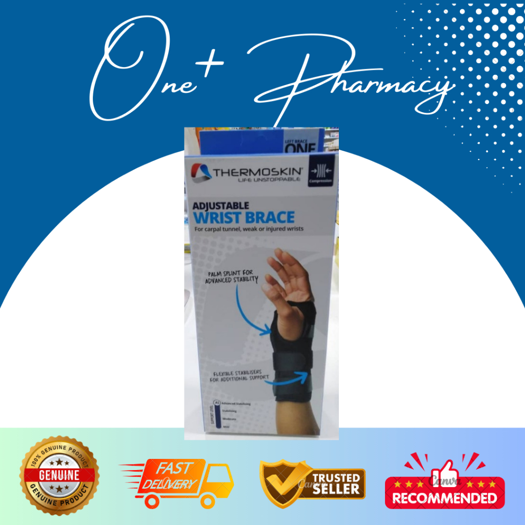 Thermoskin elastic wrist hand brace (one size)(left/right) | Shopee ...