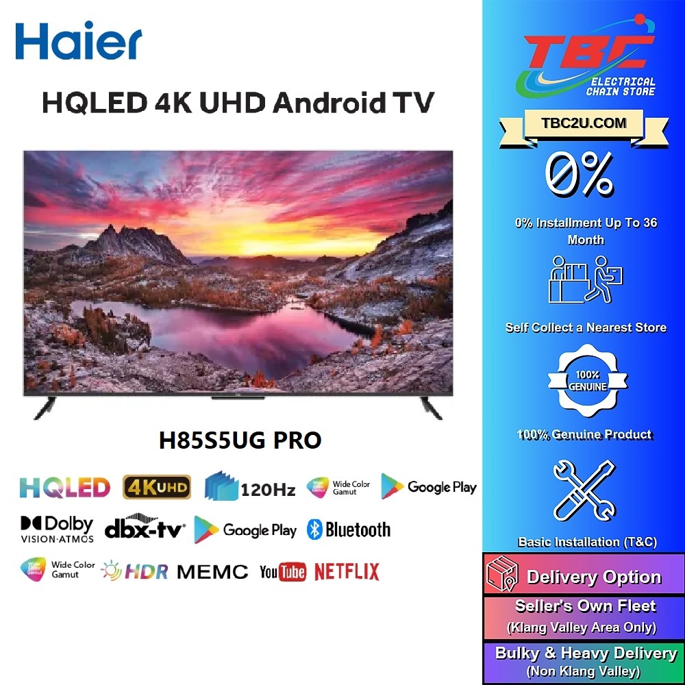 Haier 85" H QLED 4K UHD Quantum Dot Android TV / Television with MEMC / Dolby Vision & Atmos ...