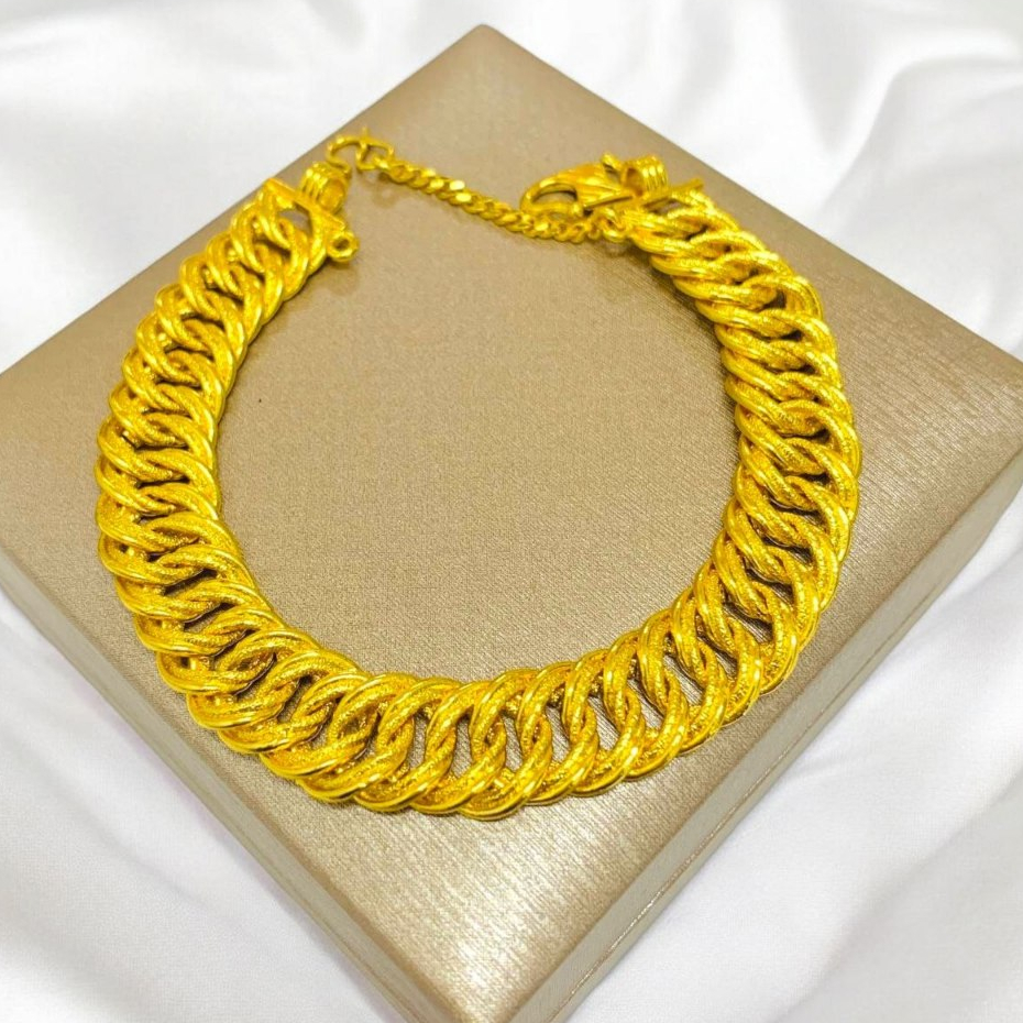 Gelang Tangan Coco Lipan Sajad 1.2cm Emas Bangkok Cop 916 Iman ...