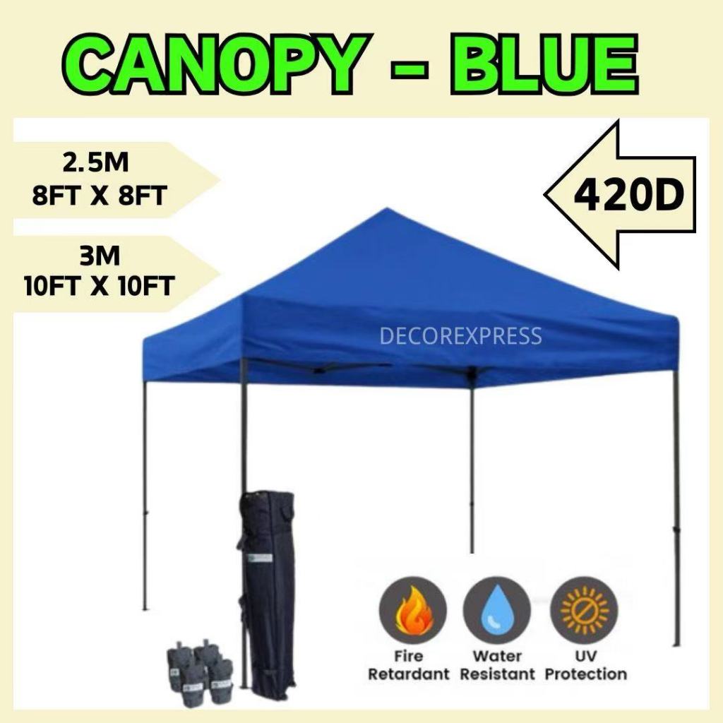 420D 10x10 Ft Roof Night Market Canopy Camping Tent Khemah Canopy Full ...