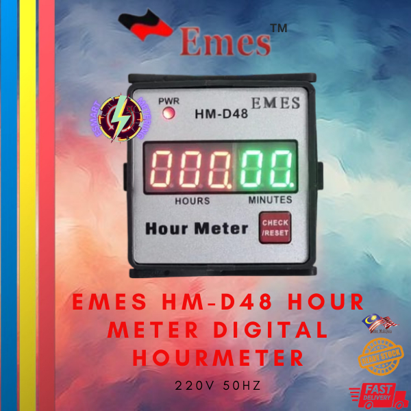 EMES HM-D48 Hour Meter Digital Hourmeter 220V 50HZ (Ready Stock) | Shopee Malaysia