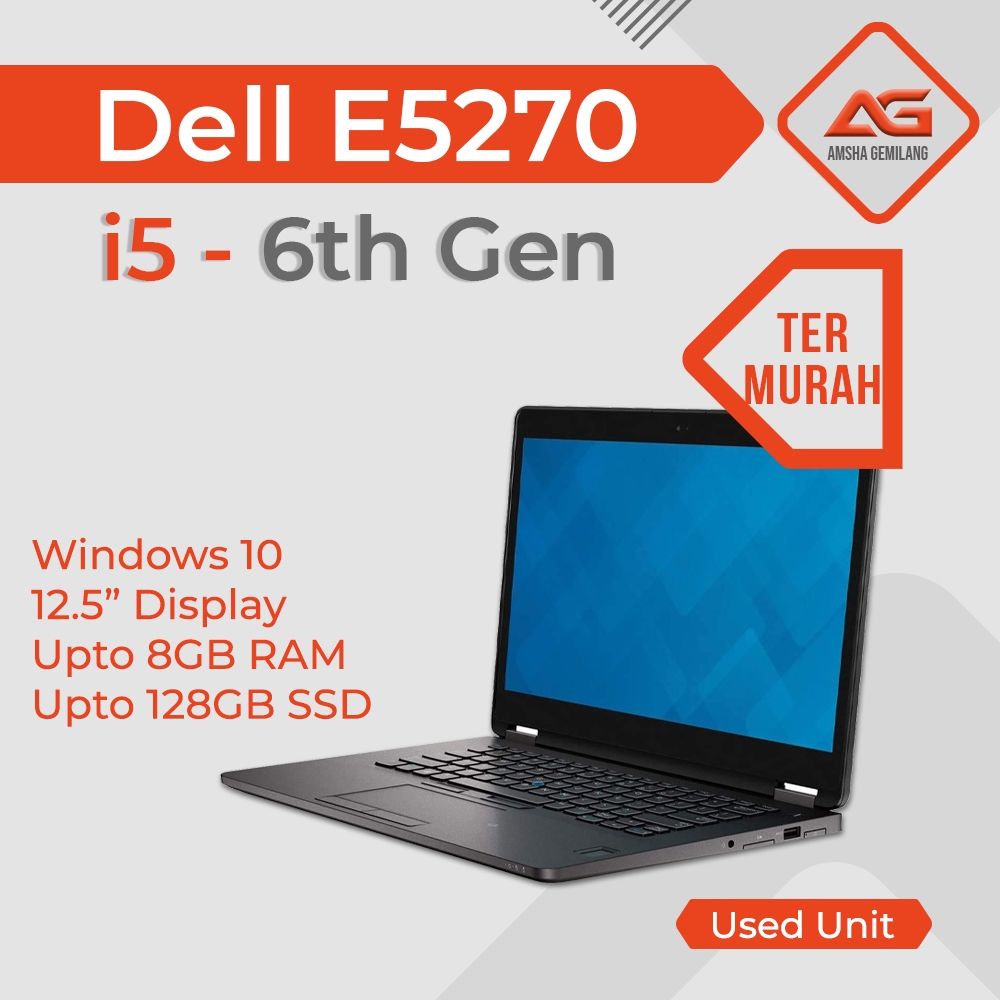 Dell Latitude E5270, Intel Core i5 6th Gen 8GB RAM 128GB SSD Win 10 Pro ...