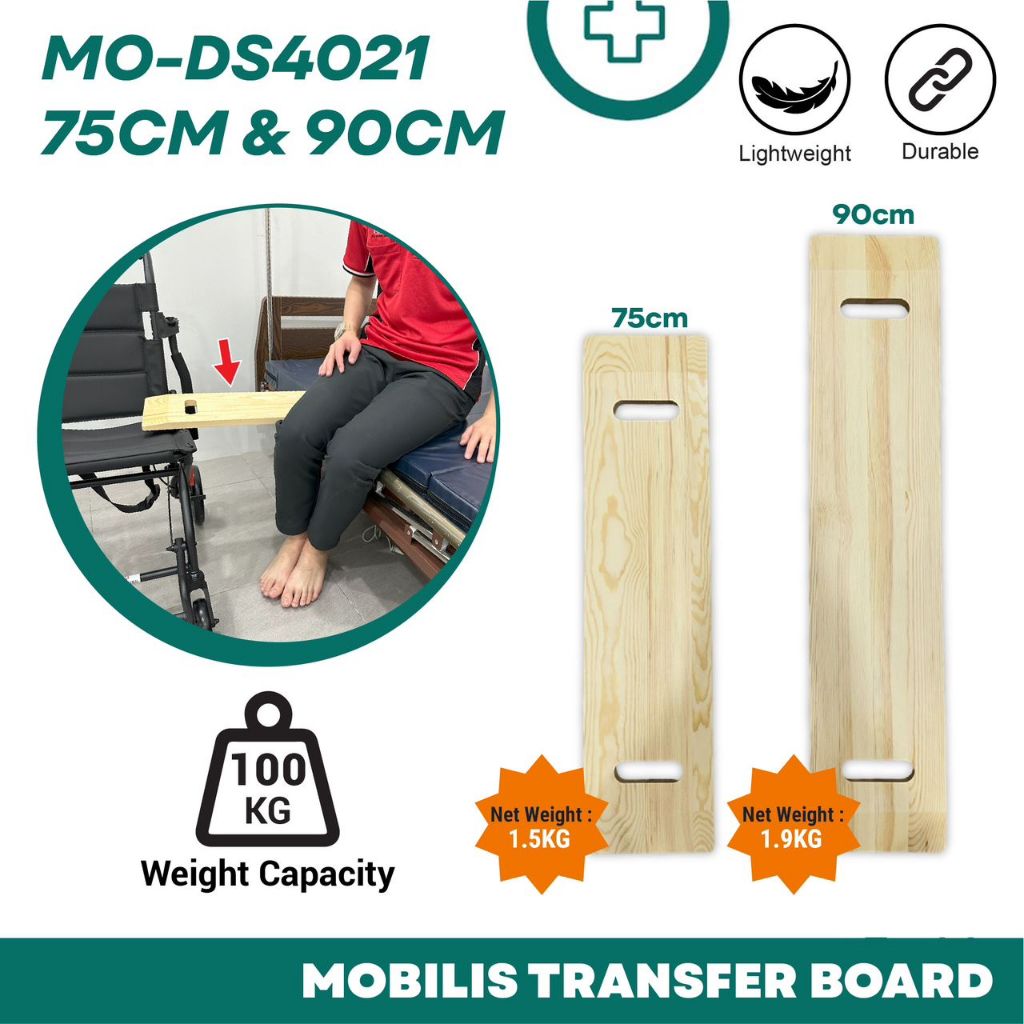 Slide Transfer Board Heavy-Duty Wood with Handle Lightweight Mobility ...
