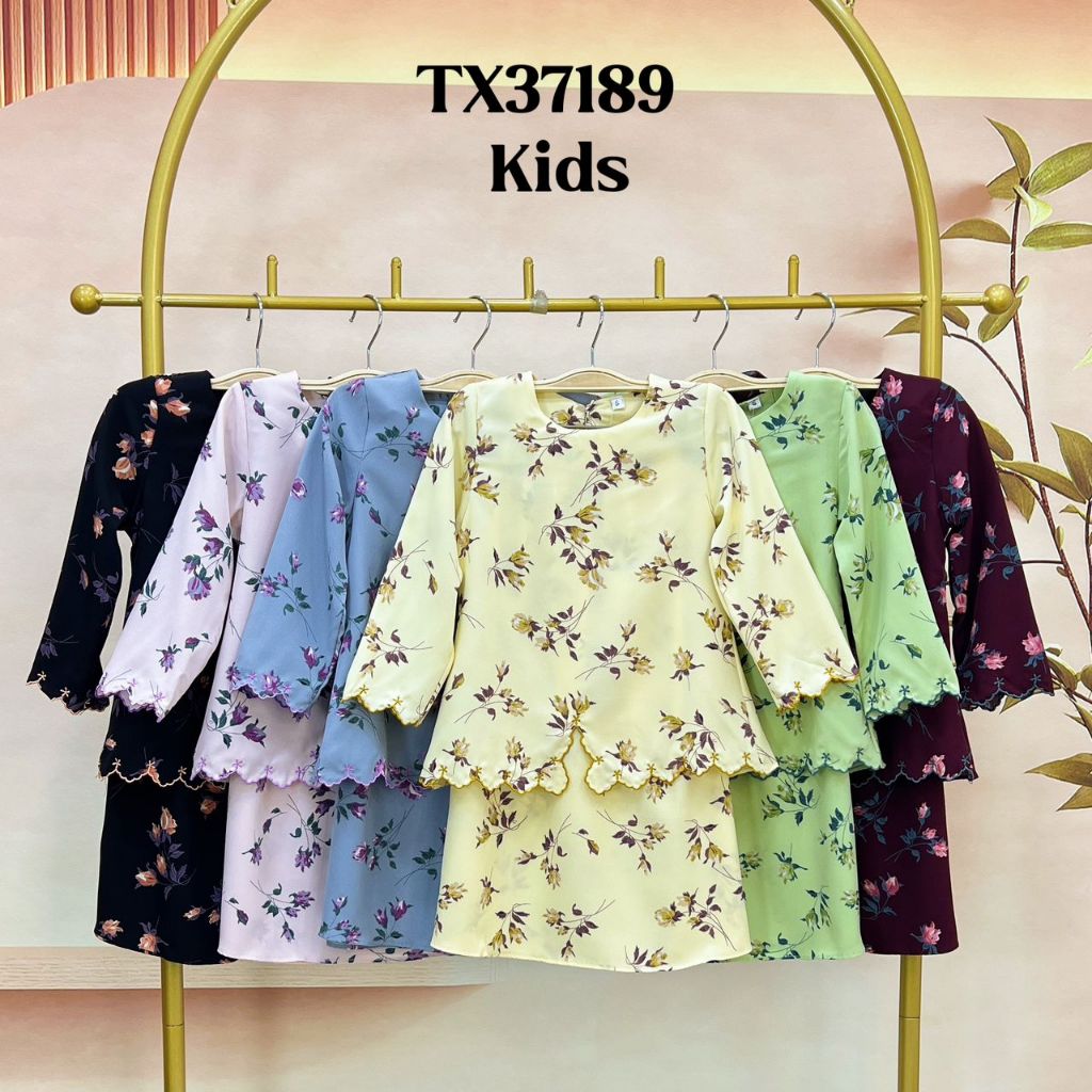 [Nayla.z]Size S-2XL(1-12thn) Set Baju Kurung Design Sulam Sedondon ...